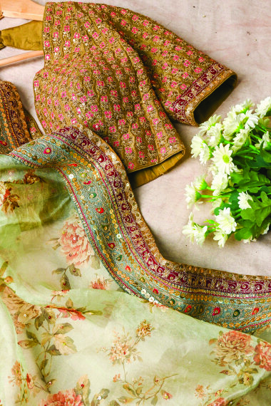 Buy Chiffon Maroon Saffron Orange Rust Saree With Blouse - Mysore Saree ...